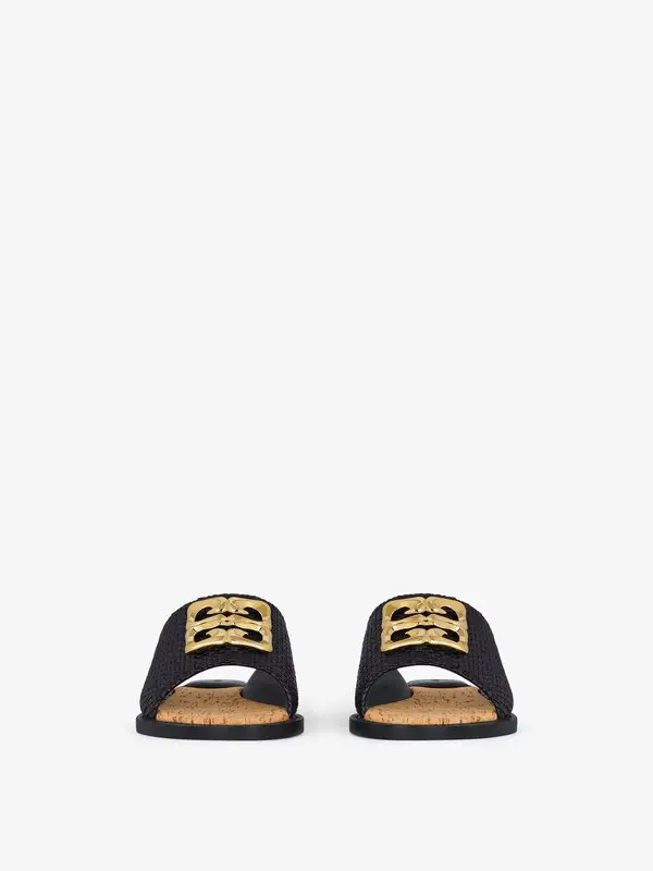 Givenchy 4g Liquid Flat Mules In Raffia