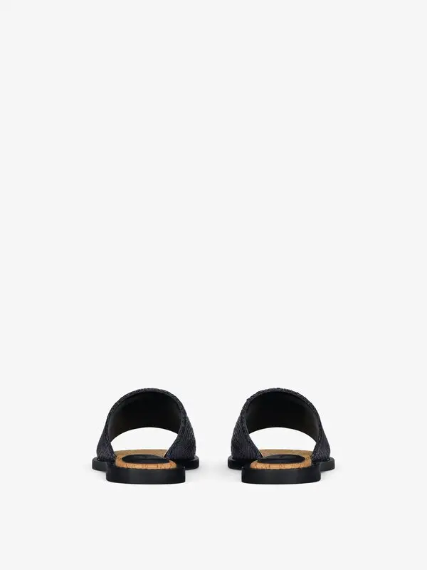 Givenchy 4g Liquid Flat Mules In Raffia