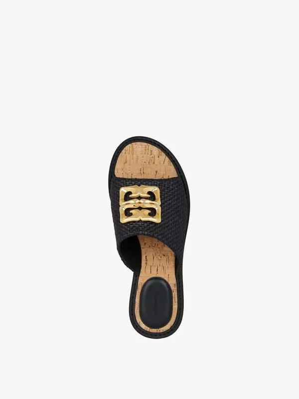 Givenchy 4g Liquid Flat Mules In Raffia
