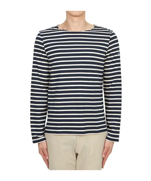 Saint James Striped Graphic T-shirt - Black