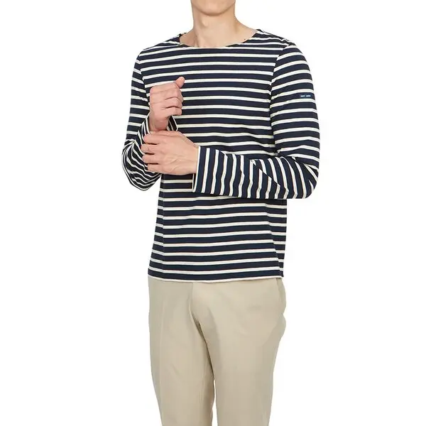 Saint James Striped Graphic T-shirt - Black
