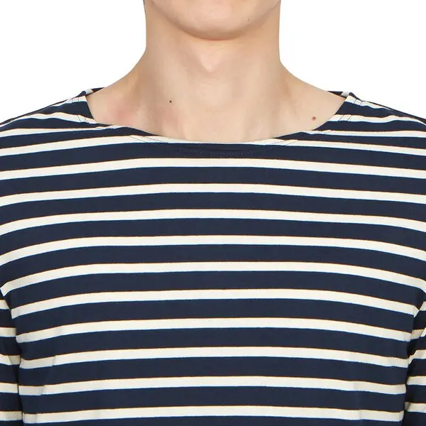 Saint James Striped Graphic T-shirt - Black