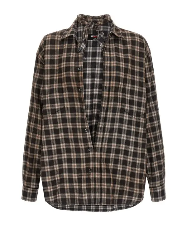 Dsquared2 Long-sleeved Checked Shirt - Black
