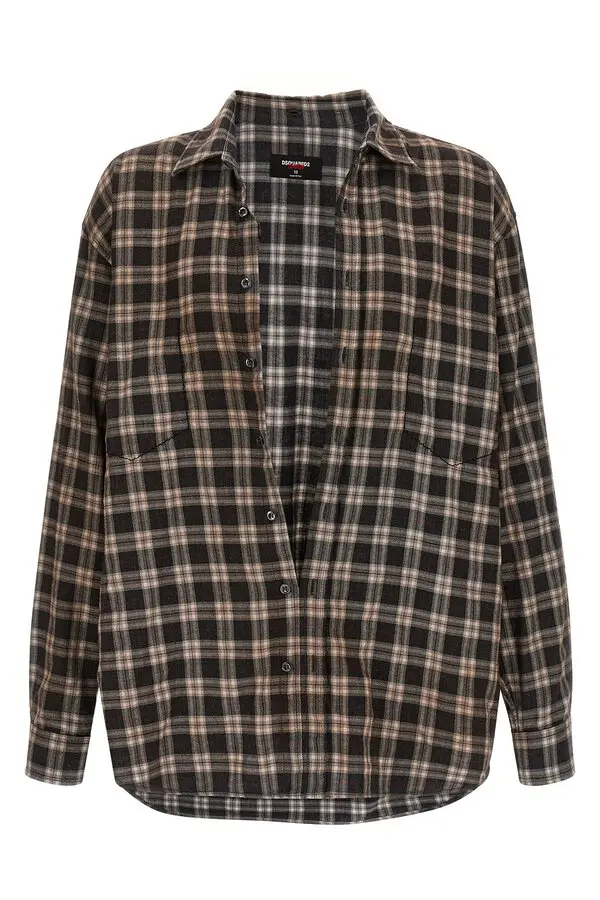 Dsquared2 Long-sleeved Checked Shirt - Black