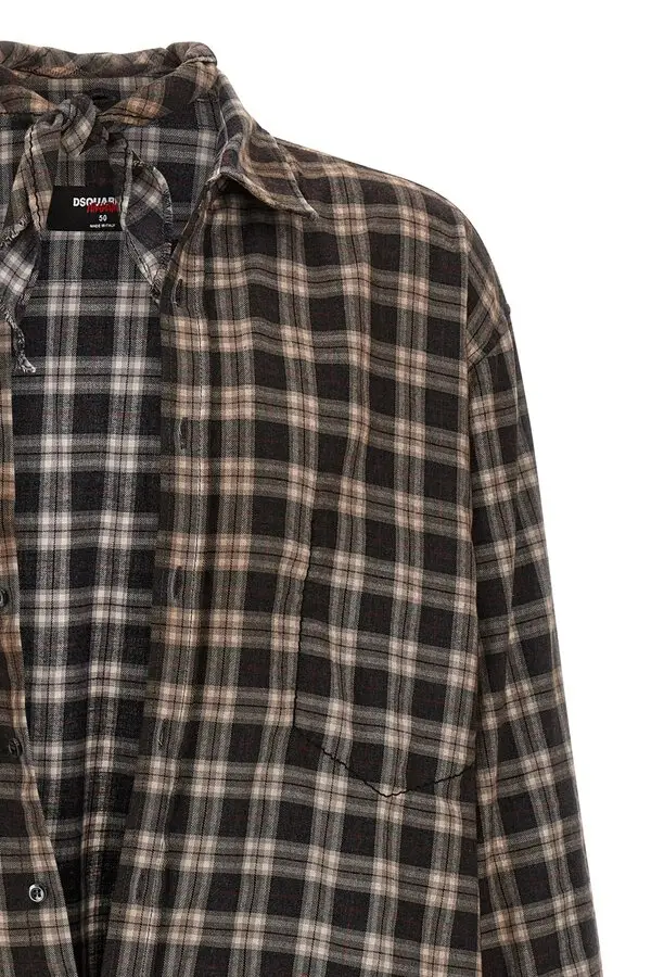 Dsquared2 Long-sleeved Checked Shirt - Black
