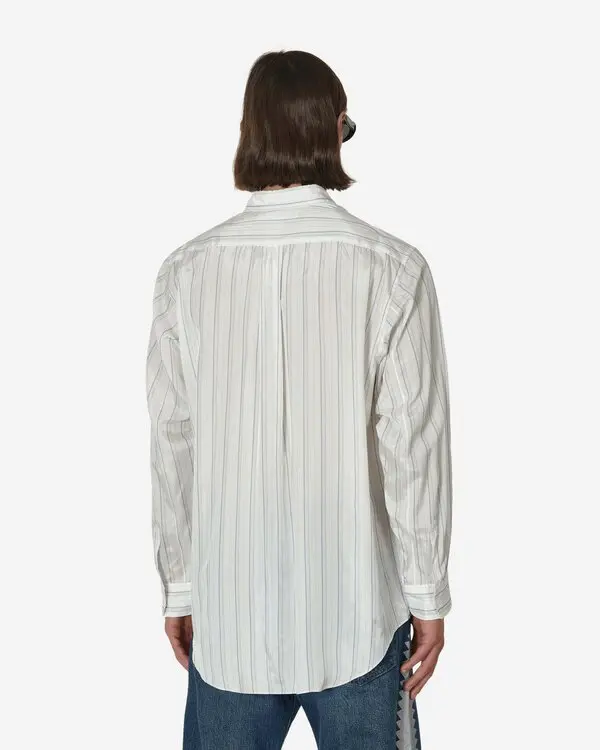 Comme Des Garçons Striped Buttoned Shirt - White