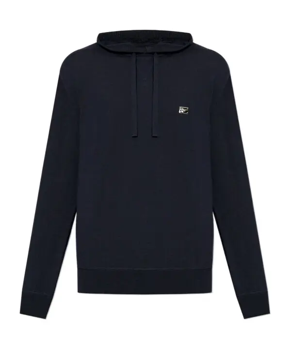 Dolce & Gabbana Dolce Gabbana Logo Plaque Drawstring Hoodie - Black