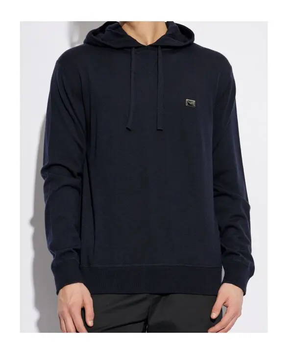 Dolce & Gabbana Dolce Gabbana Logo Plaque Drawstring Hoodie - Black