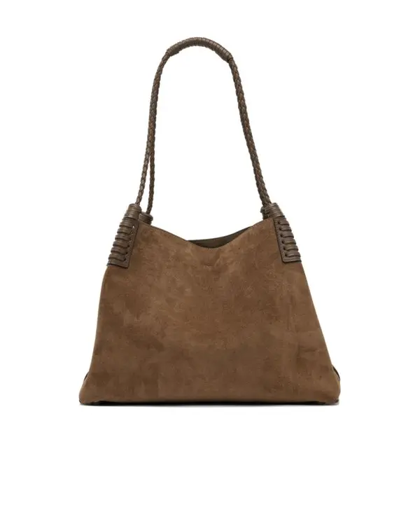 Etro Libra Braided-handle Suede Tote Bag - Green