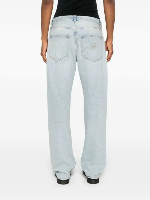 Miu Miu Logo Patch Straight-leg Jeans