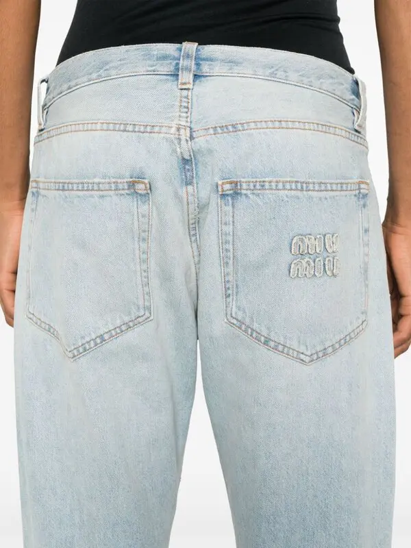Miu Miu Logo Patch Straight-leg Jeans