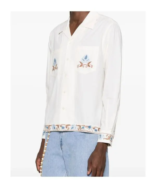 BODE Noveau Vine Embroidered Shirt - Cream
