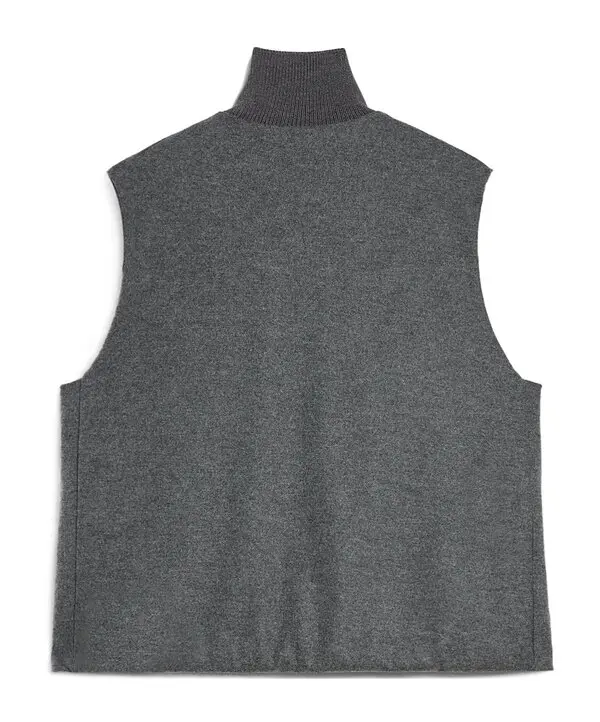 JIL SANDER Melton Padded Vest - Ash Grey