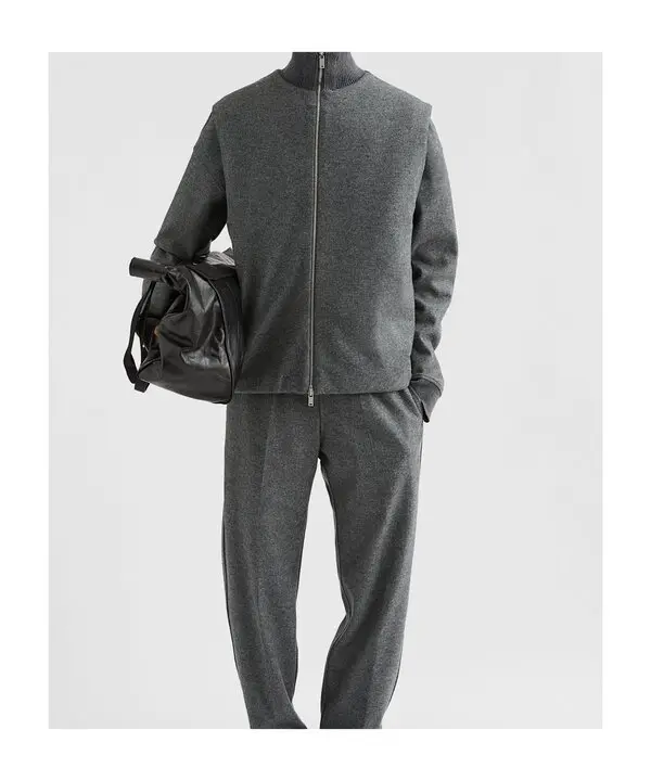 JIL SANDER Melton Padded Vest - Ash Grey
