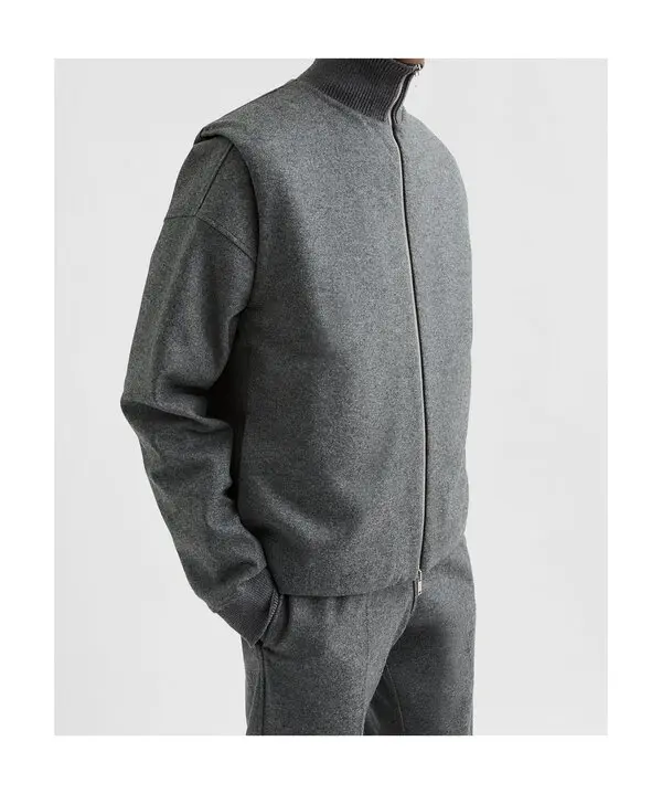 JIL SANDER Melton Padded Vest - Ash Grey