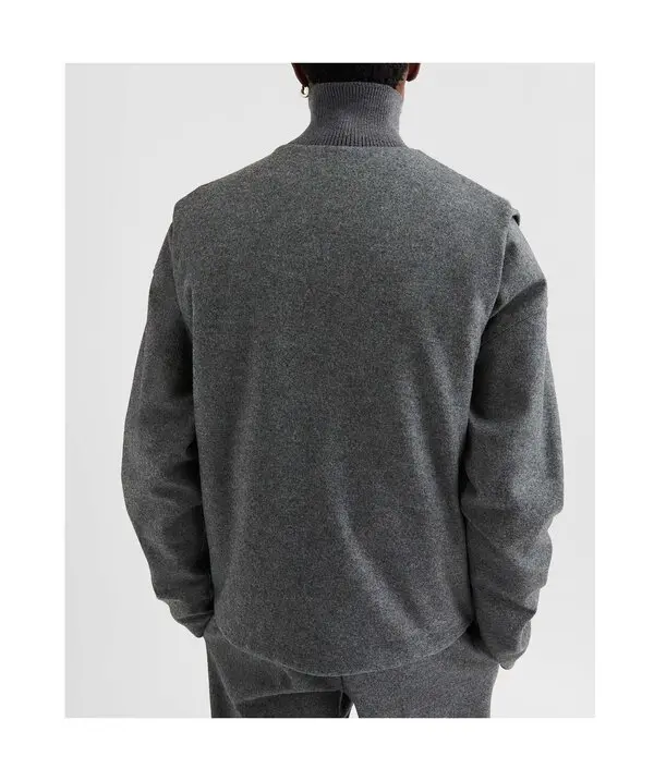 JIL SANDER Melton Padded Vest - Ash Grey