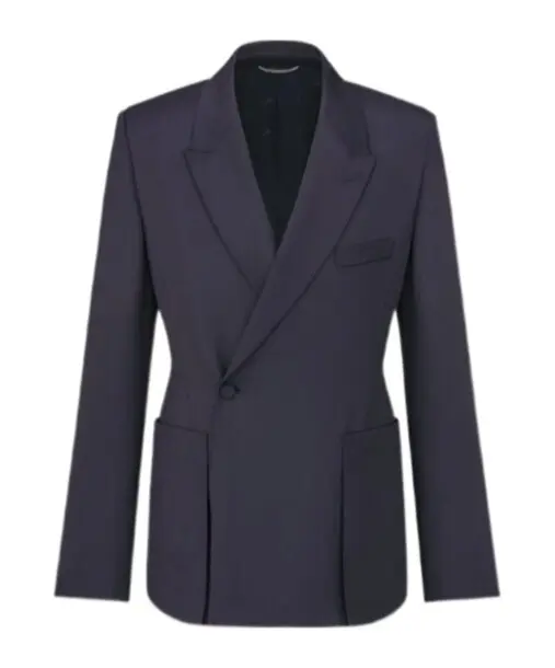 Dior Button Detailed Long-sleeved Jacket - Navy Blue