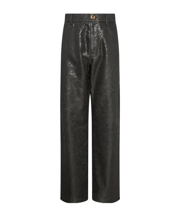 Versace Pattern Jacquard Trousers - Gray