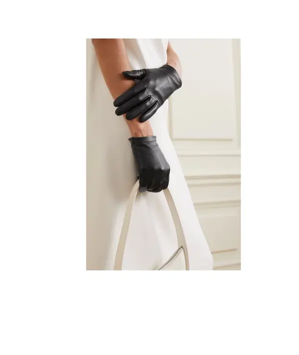 THE ROW Lorella Leather Gloves - Black