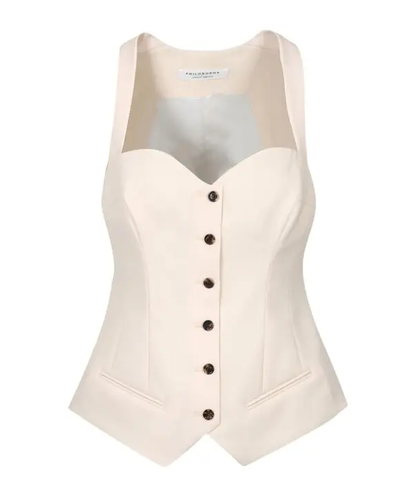 Philosophy Di Lorenzo Serafini Ivory Sweetheart Neckline Camisole - No