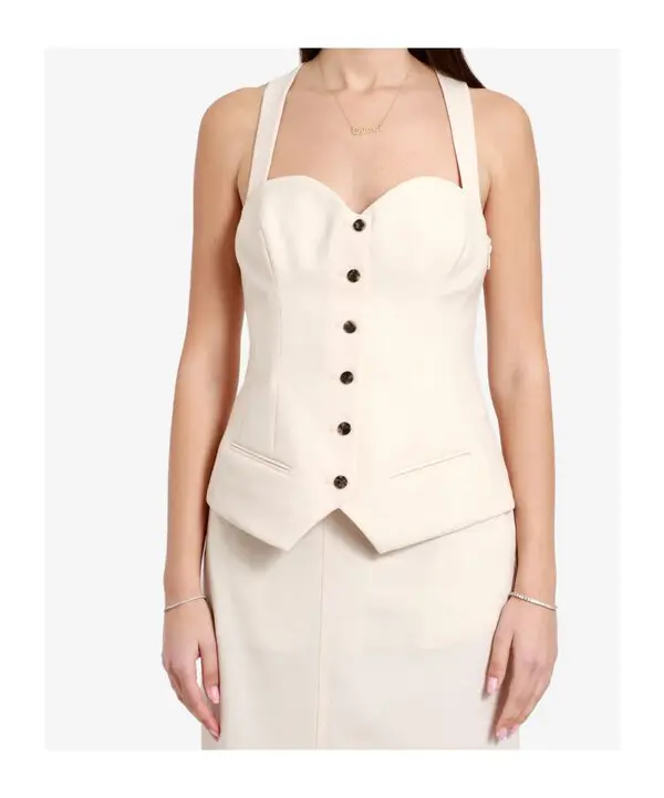 Philosophy Di Lorenzo Serafini Ivory Sweetheart Neckline Camisole