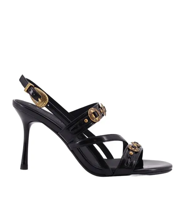 Pinko Open Toe Stiletto Heeled Sandals With Buckle Detail - Black