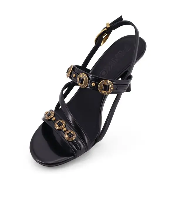 Pinko Open Toe Stiletto Heeled Sandals With Buckle Detail - Black