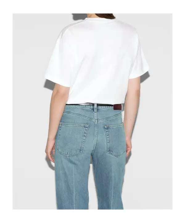 Gucci Logo Webbing Print Crewneck T-shirt - White