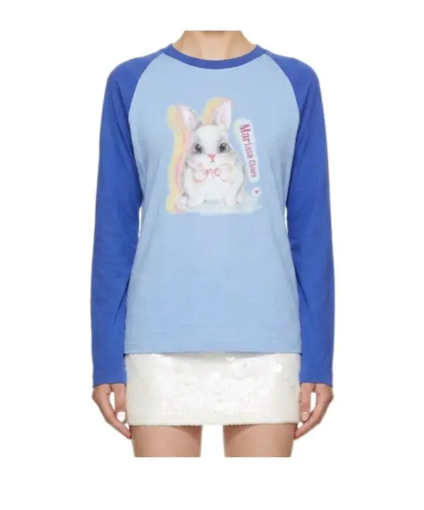 Marissa Chiara Crew Neck Long Sleeve T-shirt - Blue