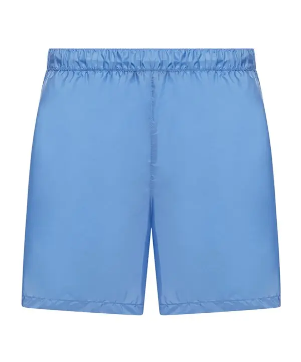 Prada Logo Plaque Swim Shorts - Light Blue Rose