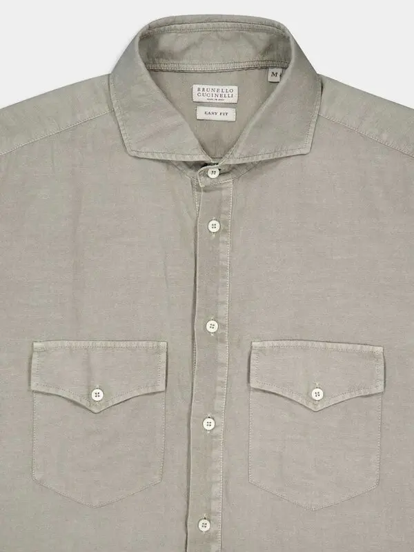 Brunello Cucinelli Spread-collar Long-sleeve Shirt