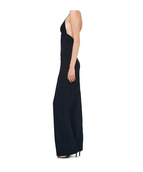 Norma Kamali Cross Halter Straight-leg Jumpsuit