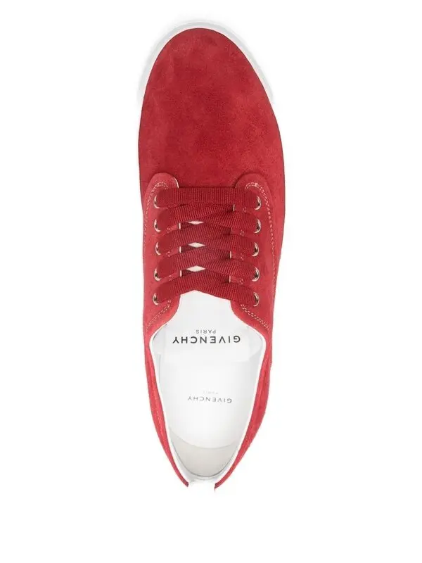 Givenchy Suede Lace Up Sneakers - Deep Red
