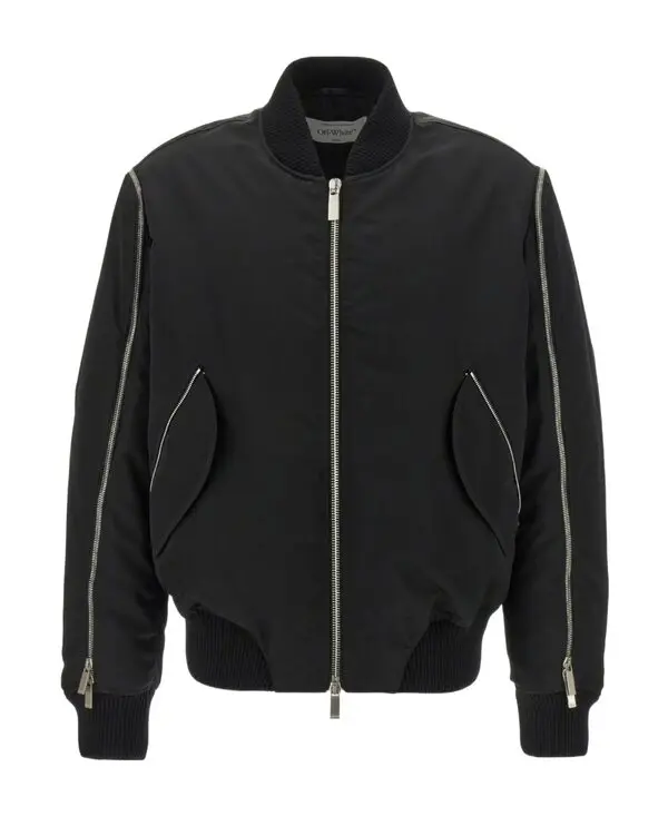 Off-White Zip-up Long-sleeved Jacket - Black