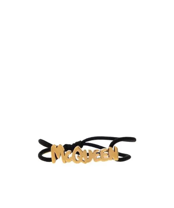 Alexander McQueen Logo Plaque Bracelet - Black