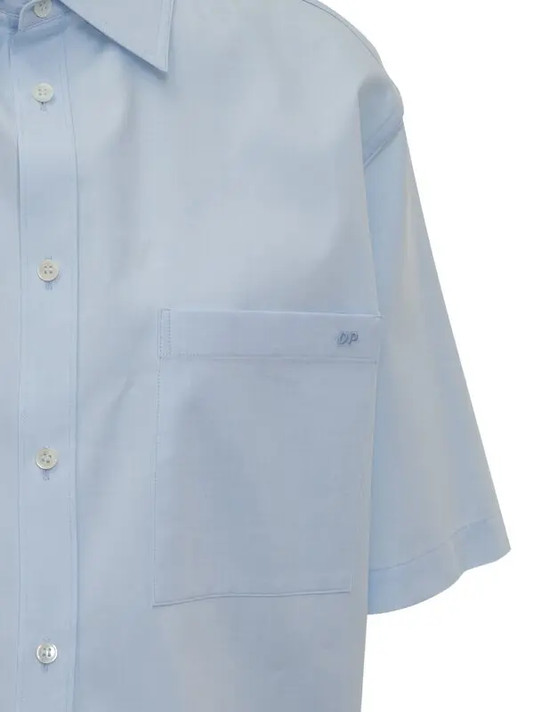 DARKPARK Cotton Shirt With Pointed Collar - Gray