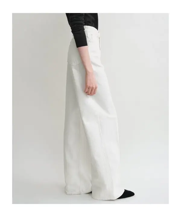 TOTEME Logo Patch Wide Leg Jeans