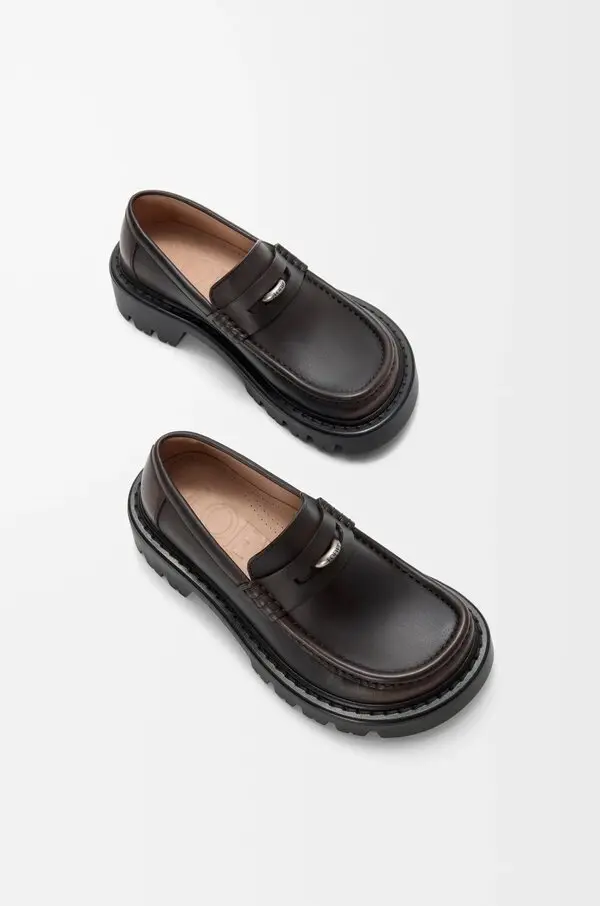 Loewe Sierra Loafers With Lug Sole - Dark Brown