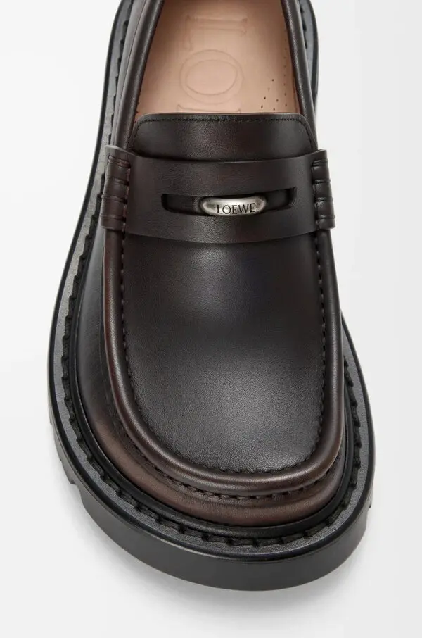Loewe Sierra Loafers With Lug Sole - Dark Brown