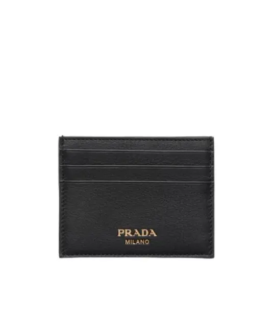 Prada Leather Card Holder - Black