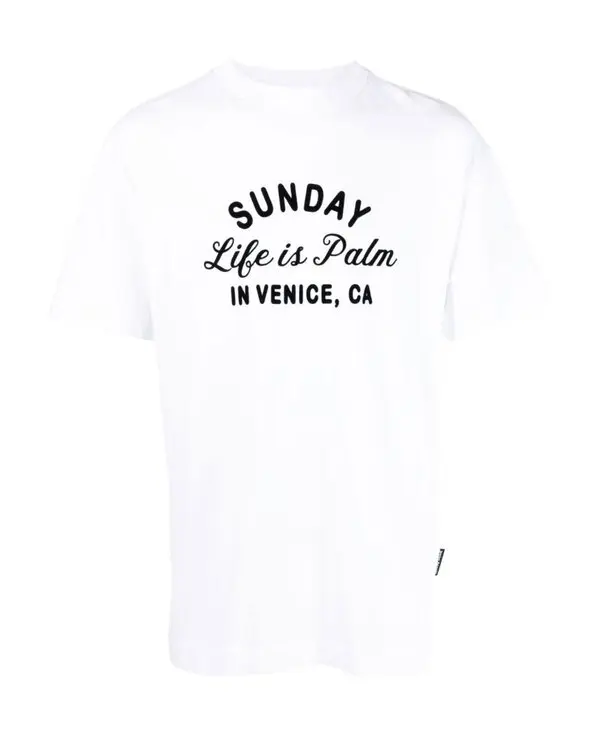 Palm Angels Sunday Logo-print T-shirt - White