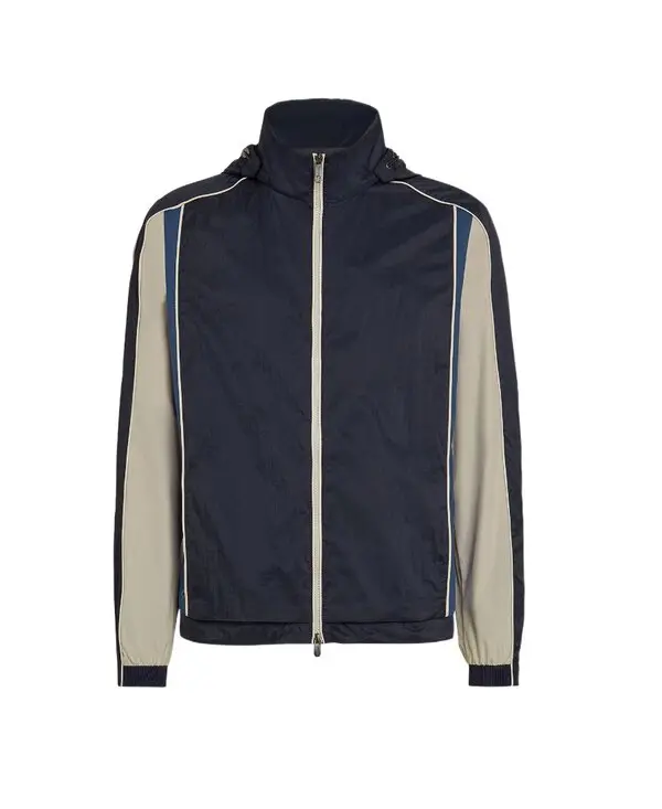 Zegna Panelled Zip-up Hooded Jacket