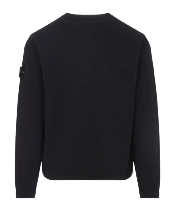 Stone Island Logo Patch Crewneck Sweatshirt - Black