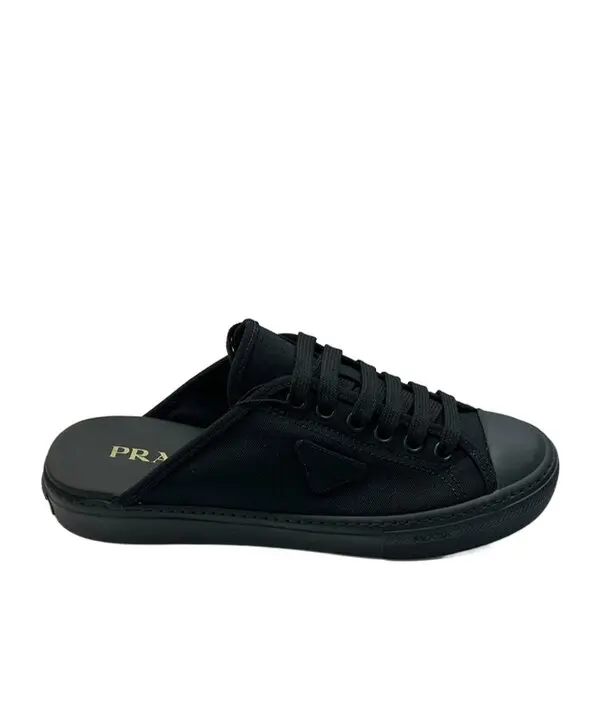 Prada Round Toe Lace-up Mules