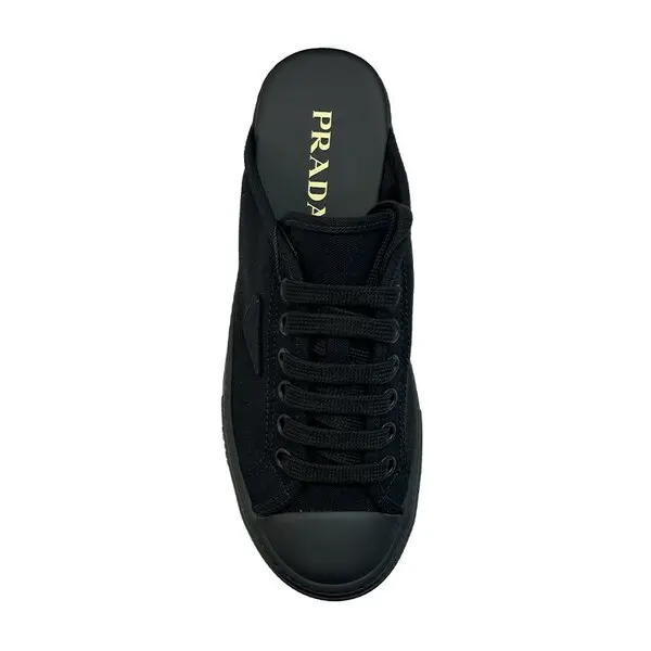Prada Round Toe Lace-up Mules