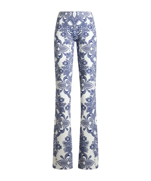 Etro Lace-motif Knit Trousers - Gray