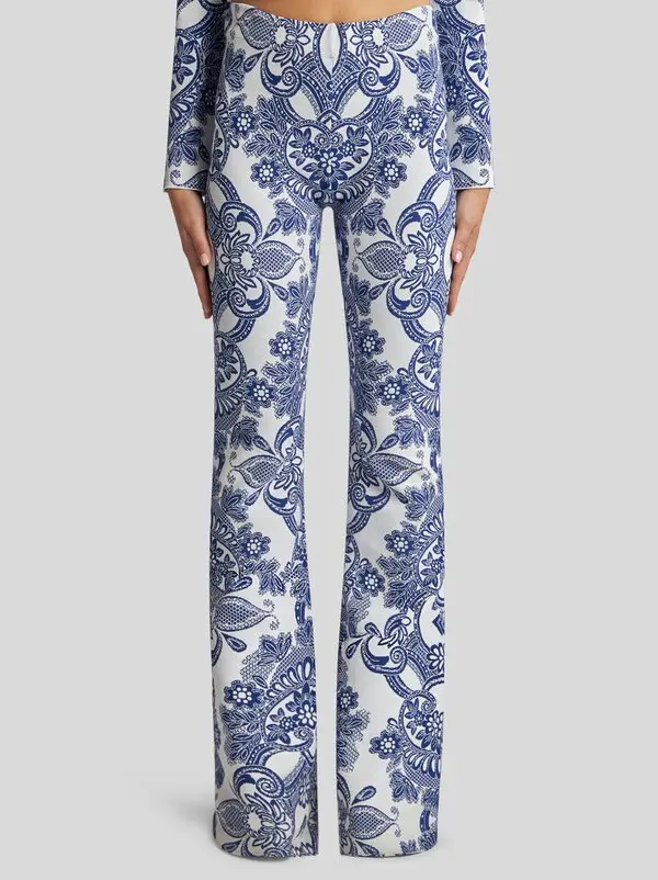 Etro Lace-motif Knit Trousers - Gray