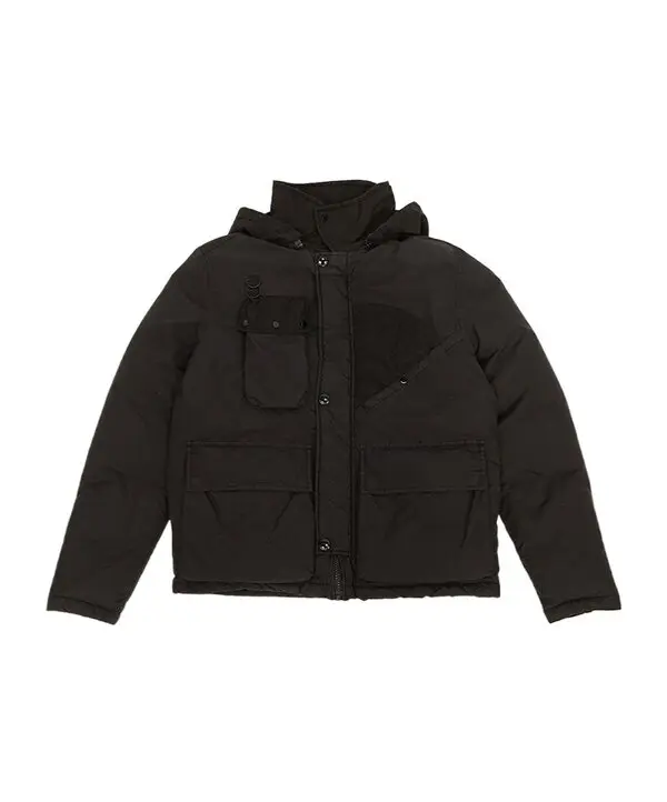 C.P. COMPANY Hooded Down Jacket With Quilted Paneling