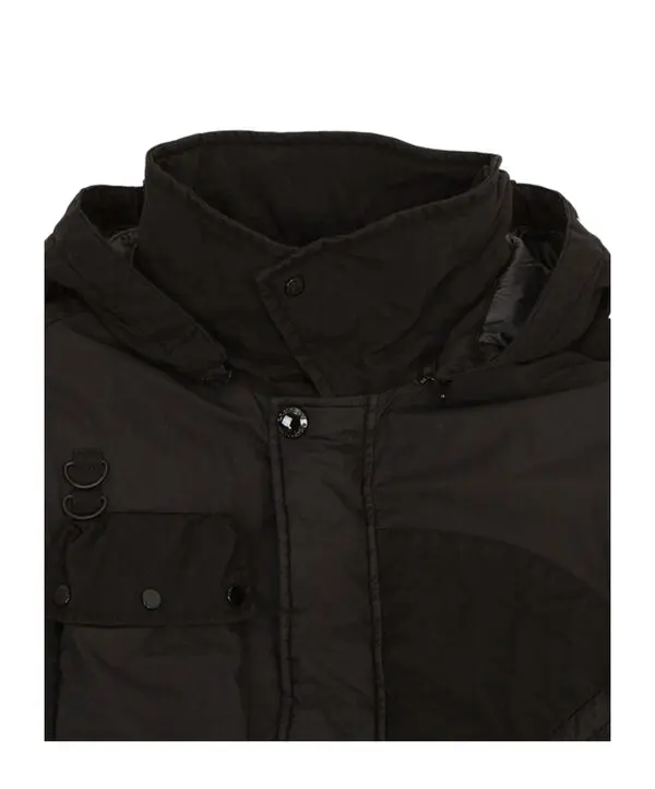 C.P. COMPANY Hooded Down Jacket With Quilted Paneling