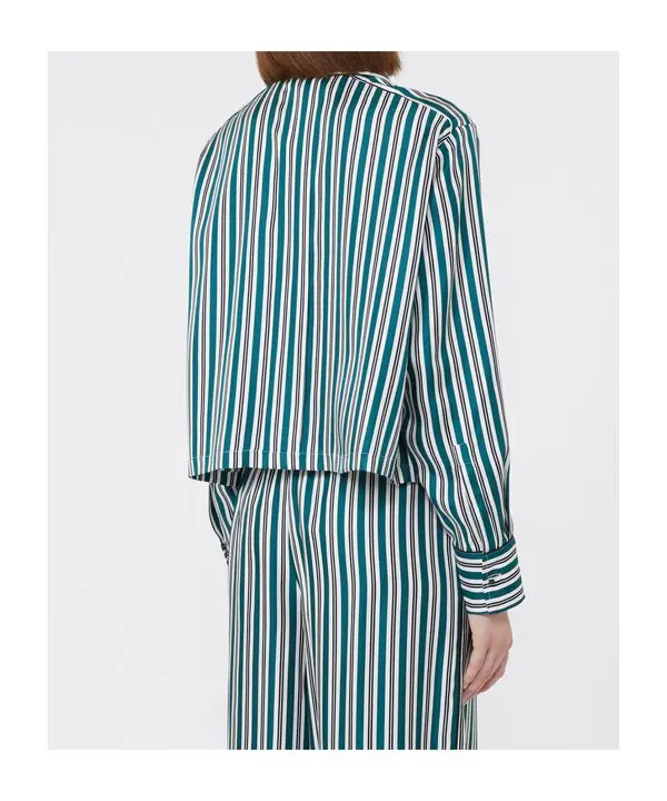 Max Mara Printed Silk Cropped Shirt